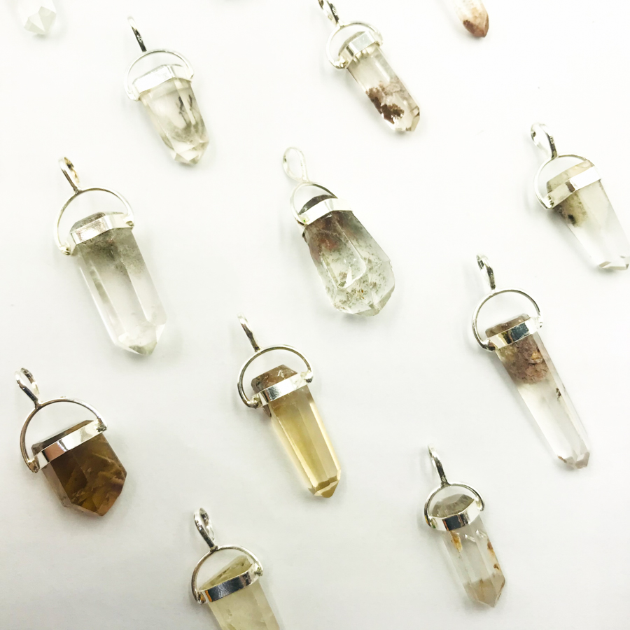 Inclusion Quartz Polished Point Pendants (Sterling Silver) - Minec ...